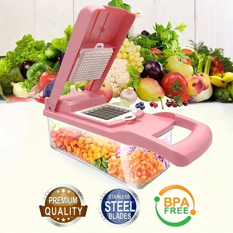 Kitchen Accessories Vegetable Cutter, 1 Piece 13 in 1 Press Food ...